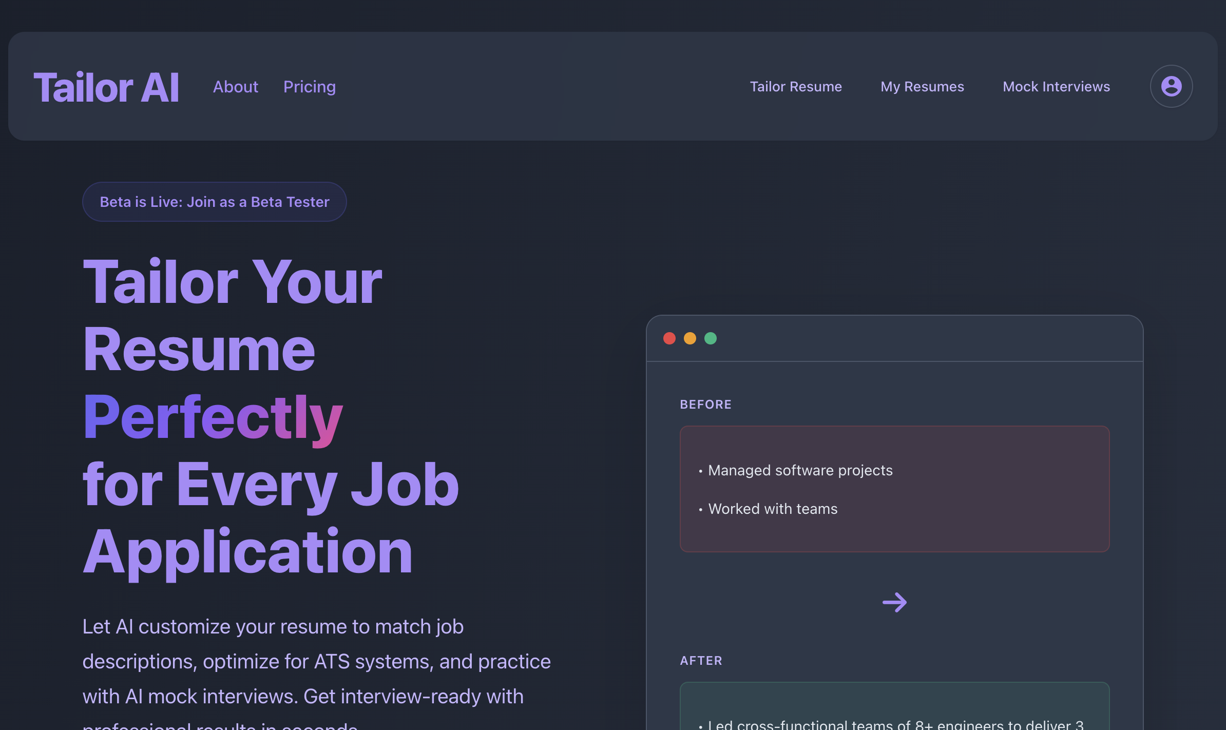 Tailor AI - Tailor Your Resume Perfectly for Every Job Application